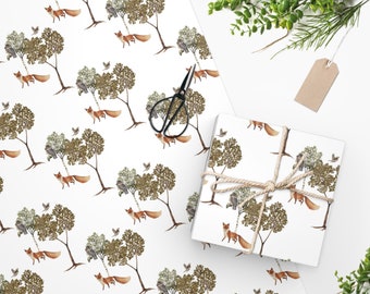 Fox Gift Wrap, Fox Wrapping Paper, Forest, Woodland, All Occasion ...