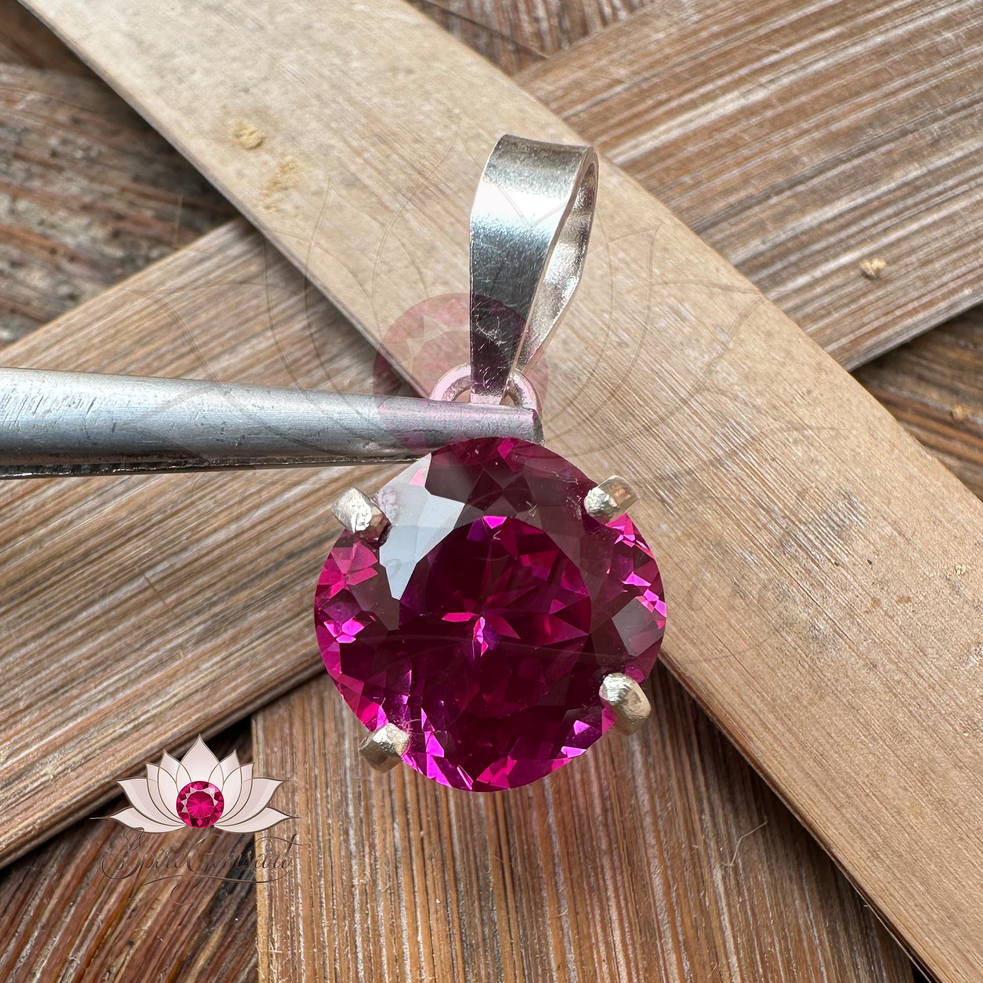 Natural Raspberry Rhodolite Garnet Gemstone 925 Sterling Silver Pendant ...