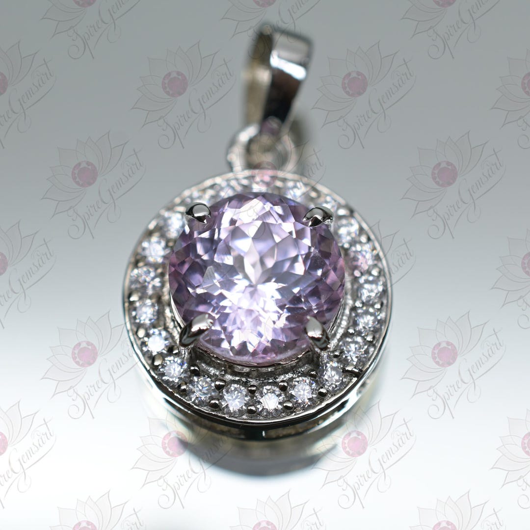 Natural Padparadscha Sapphire Halo Lab Dimond Pendant 925 Sterling ...