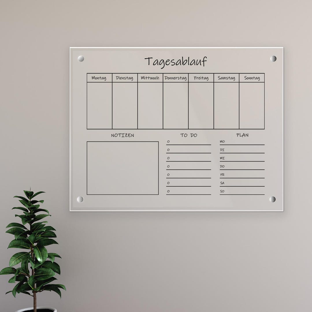 Weekly Planner, Custom Things to Do List Acrylic Board for ...