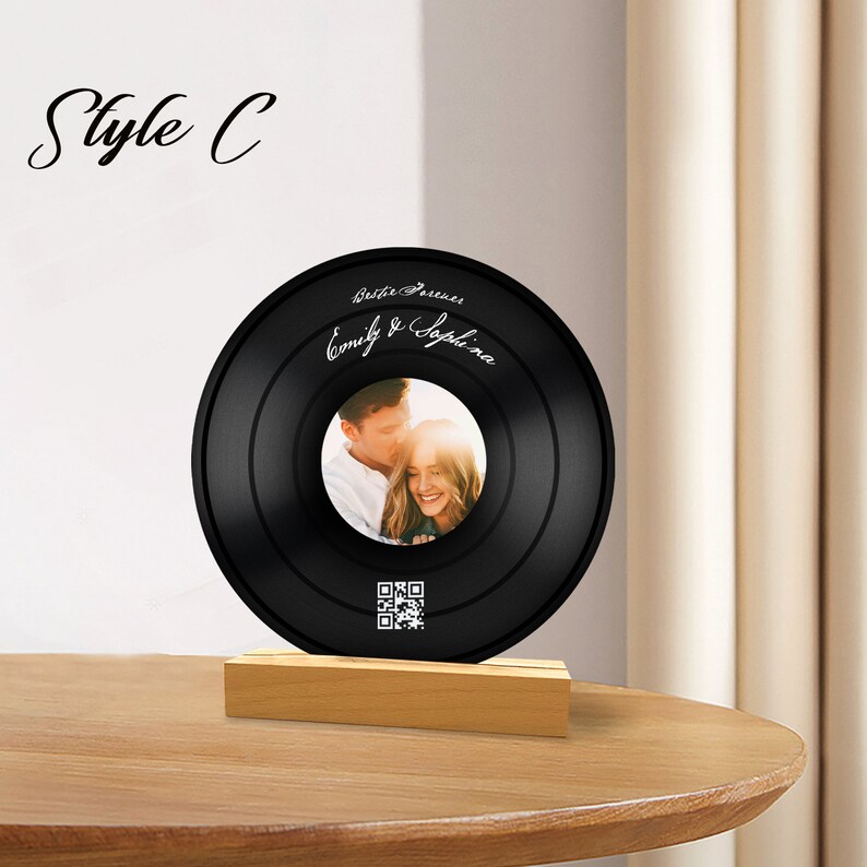 Personalised Acrylic Plaque Record Gift, Custom Vinyl Record Photo ...