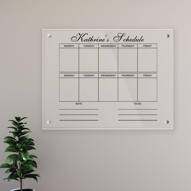 Weekly Planner, Custom Things to Do List Acrylic Board for ...