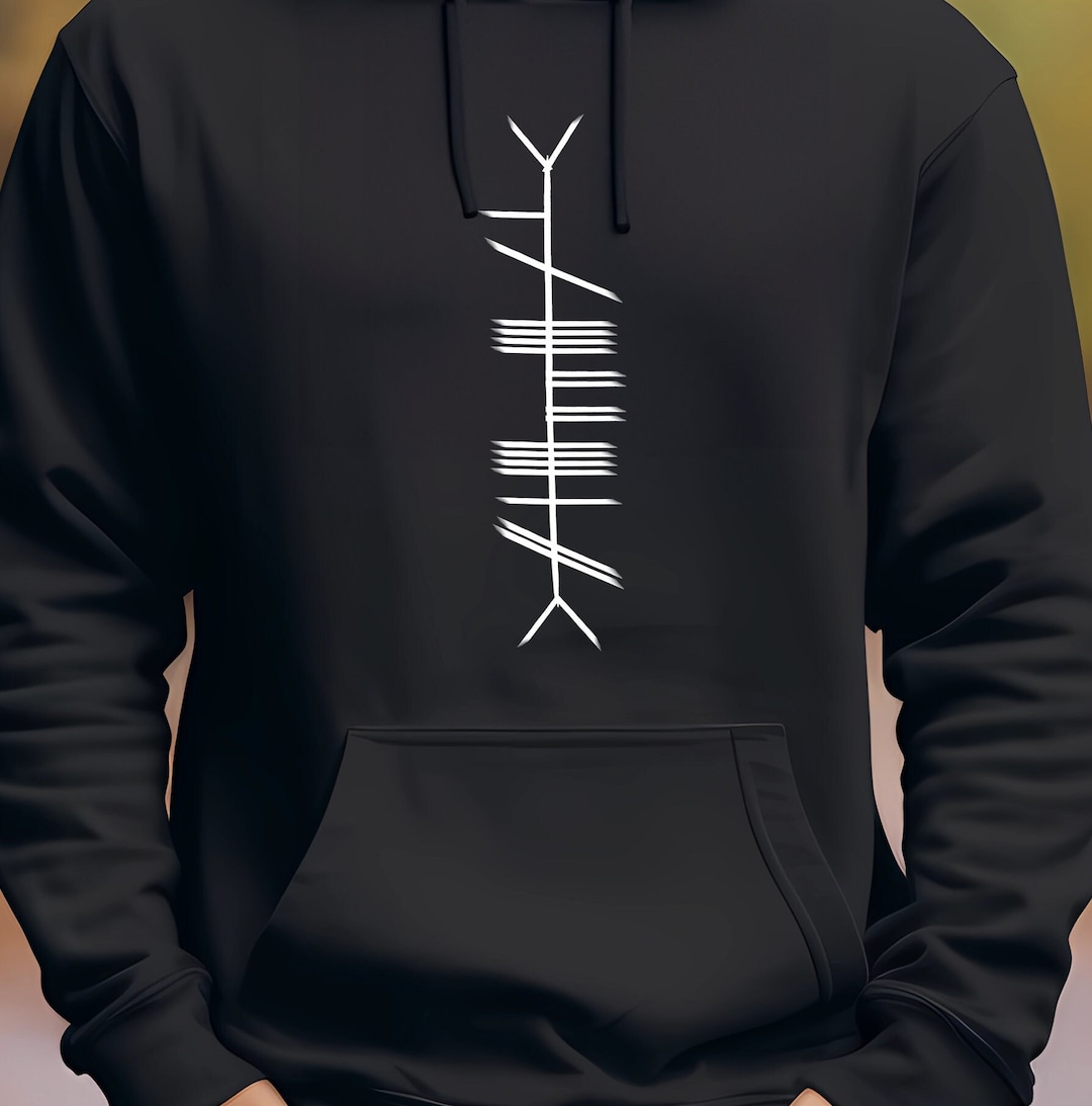 Personalized Irish Ancient Script Hoodie, Celtic Writing, Gaelic Ogham ...
