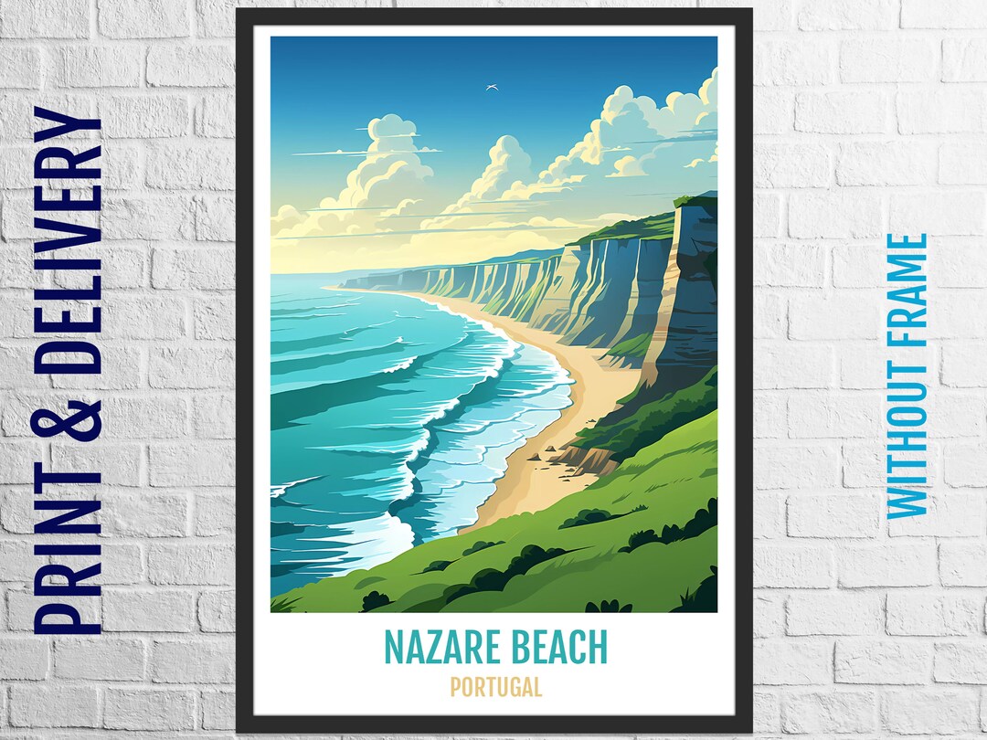 Nazare Beach Wall Art Travel Print Portugal Travel Poster - Etsy