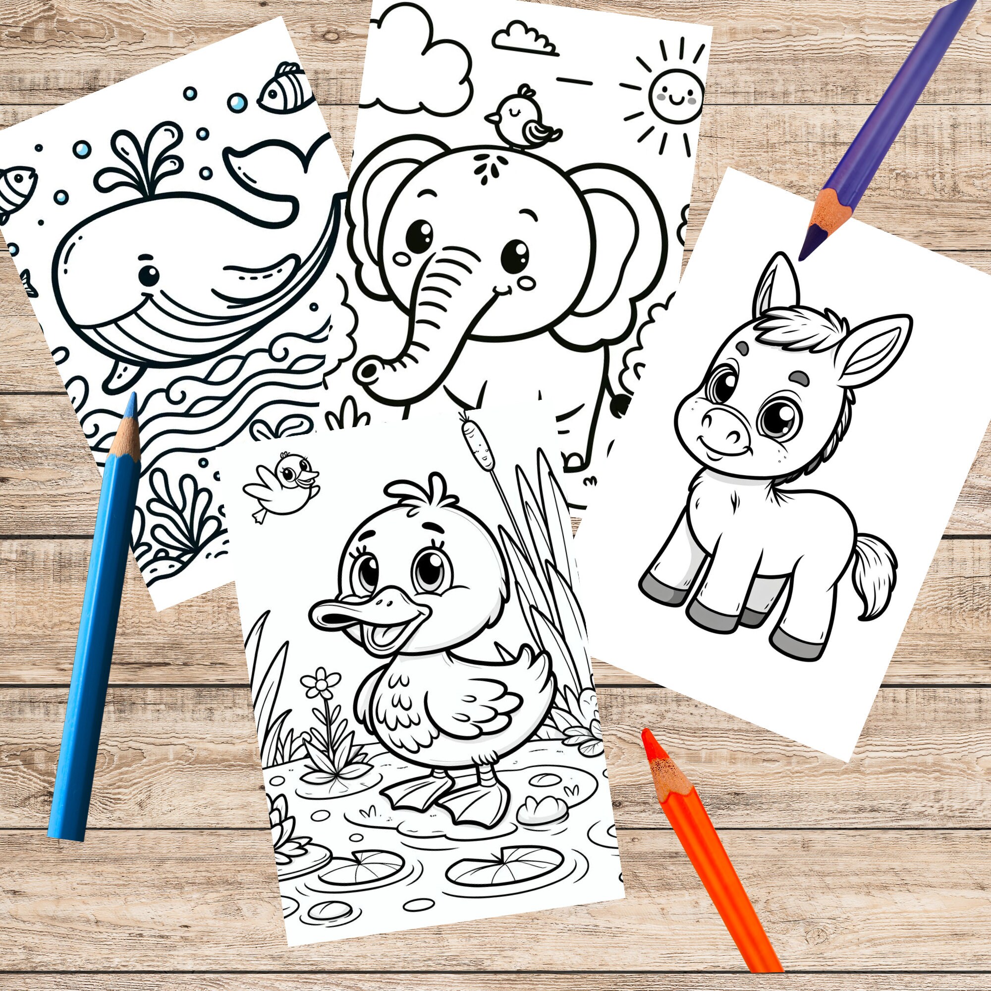 Simple Coloring Pages 30 Fun Designs for Kids and Preschoolers ...