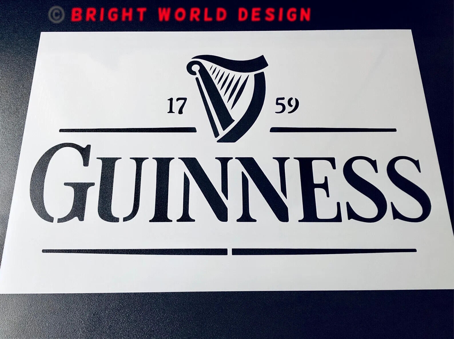 Guinness Harp Stencil