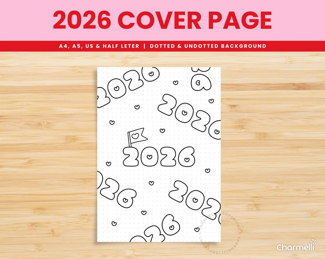 2026 Cover Page 2026 Journal Page Printable Title Page 2026 Title Page ...