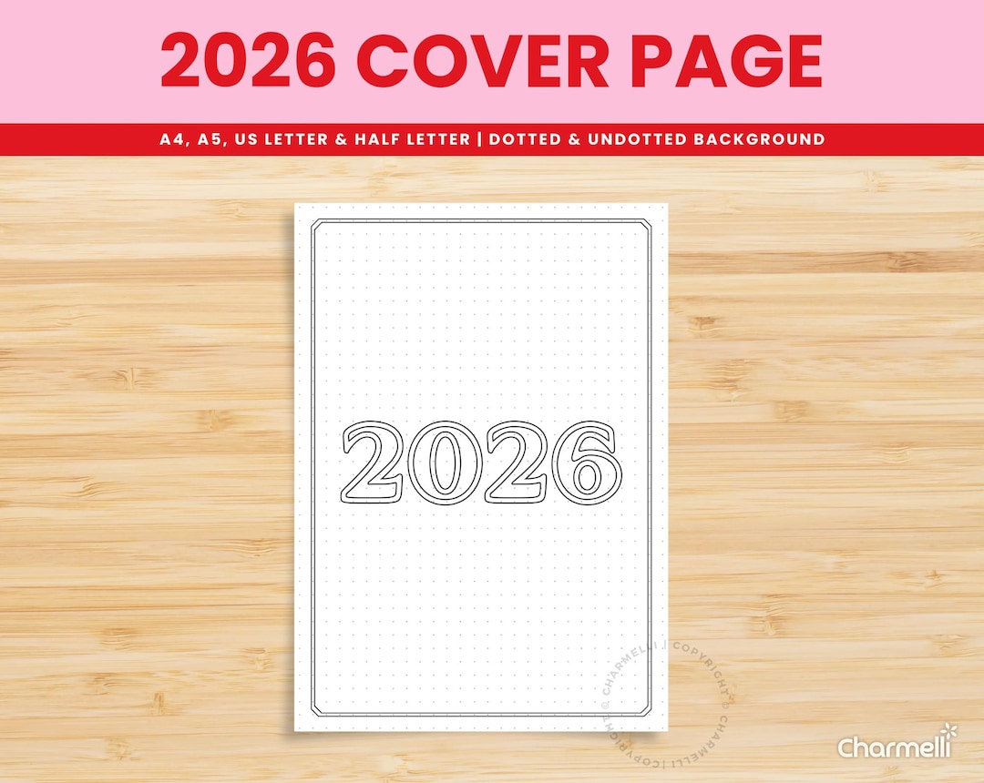 2026 Cover Page | 2026 Journal Page | Printable Title Page | 2026 Title ...