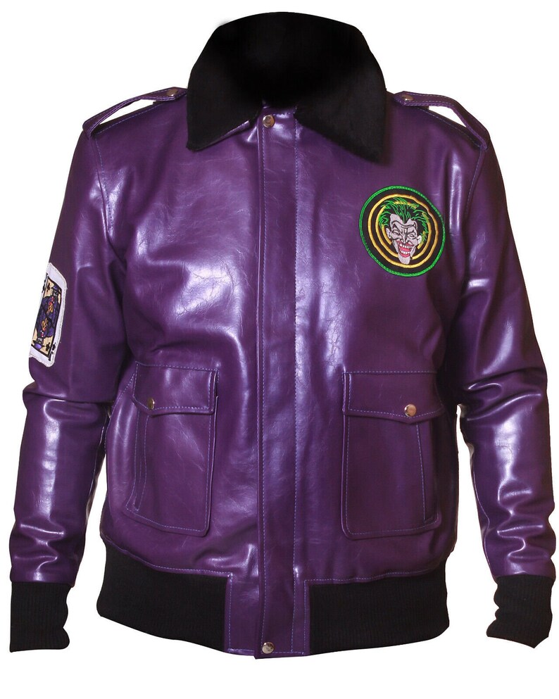 Batman Henchmen Joker Goon Purple Bomber Jacket With Faux Fur Collar - Etsy