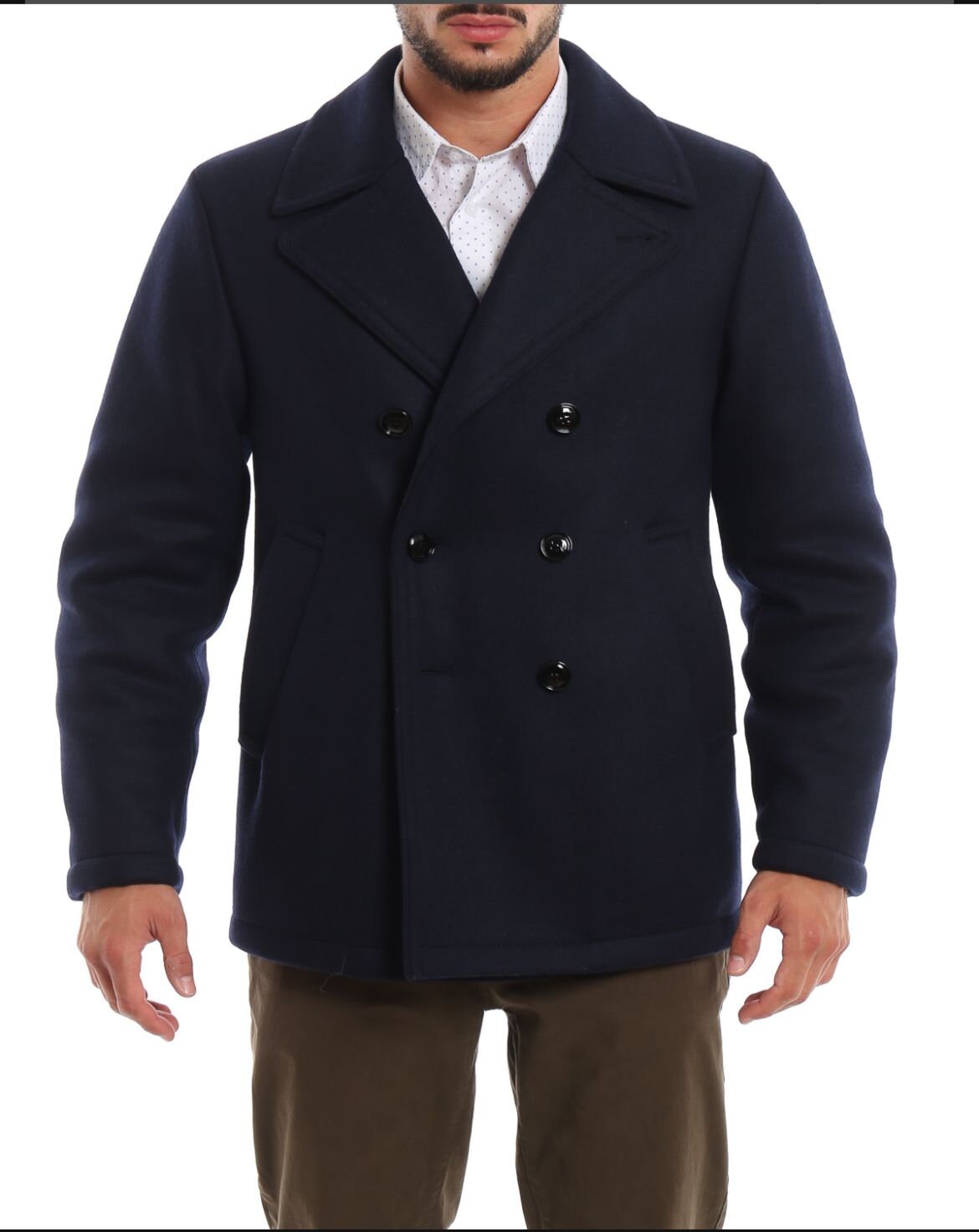 Double Breasted Wool Red Pea Coat Men - New Arrival - Christmas Sale - Etsy