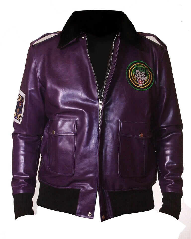 Batman Henchmen Joker Goon Purple Bomber Jacket With Faux Fur Collar - Etsy