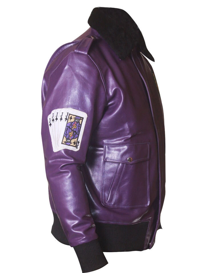 Batman Henchmen Joker Goon Purple Bomber Jacket With Faux Fur Collar - Etsy