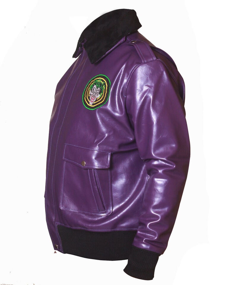 Batman Henchmen Joker Goon Purple Bomber Jacket With Faux Fur Collar - Etsy