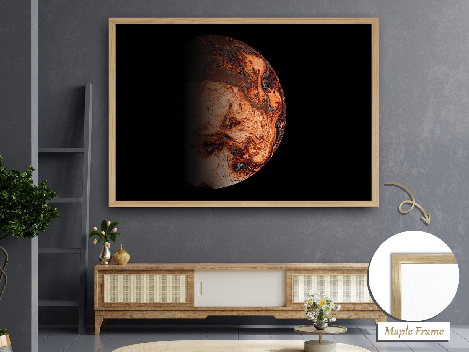Half Planet Artwork,half Planet, Cosmic Art, Universe Wonder, Celestial ...
