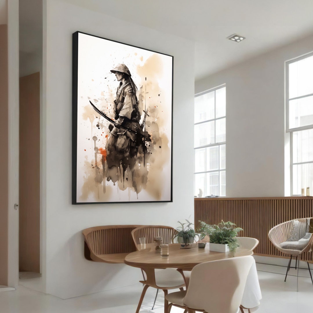 Samurai Warrior Canvas Painting - Captivating Wall Art Gift for History ...