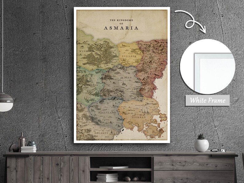 Map of the Kingdom of Asmaria,fantasy Map Art,magical Kingdom Map ...