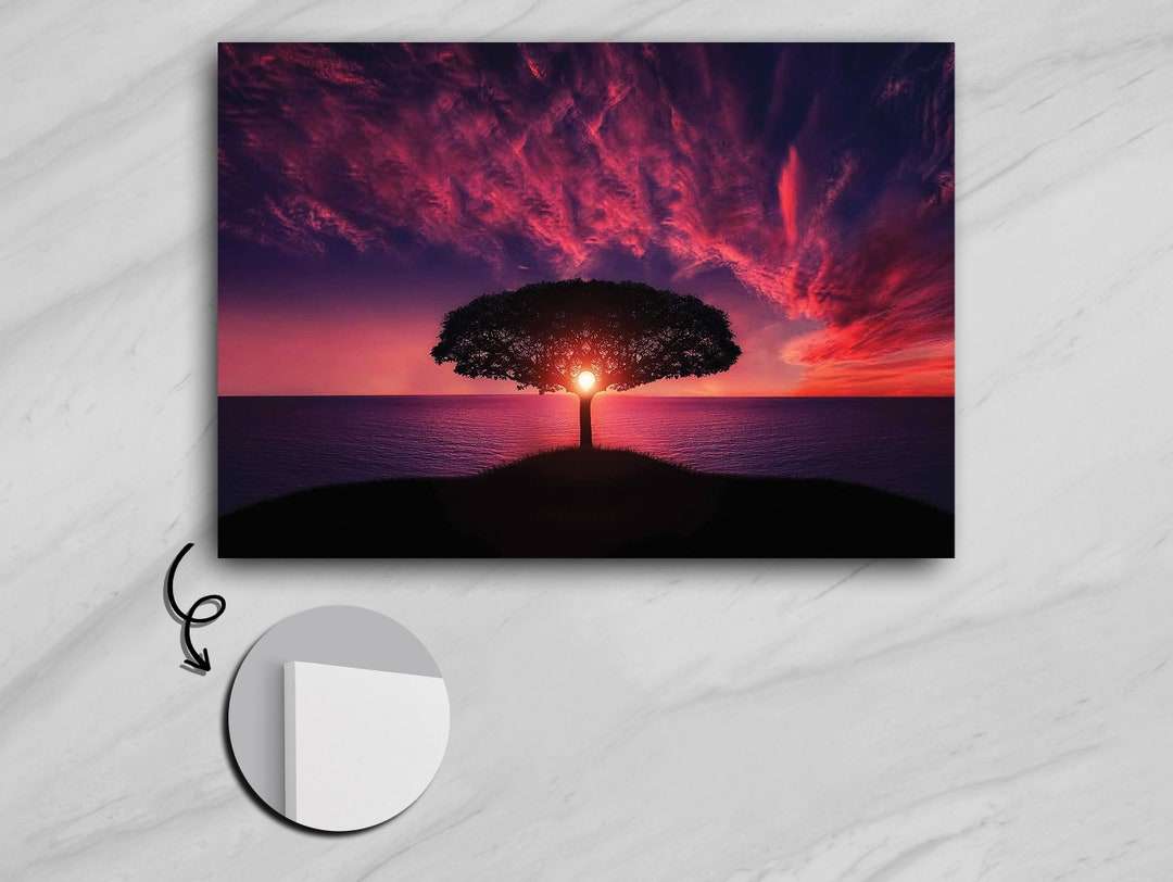 Tree Shadow at Sunset: Nature's Elegance,sunset Painting, Tree Shadow ...