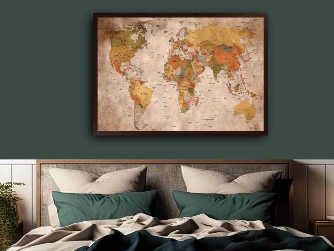 Vintage World Explorer,antique Map, Cartography Art, Geography ...