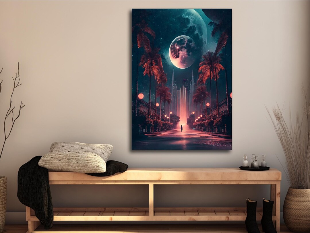 Celestial Dreamscape Wall Art Print on Canvas for Luminous Framed Home ...