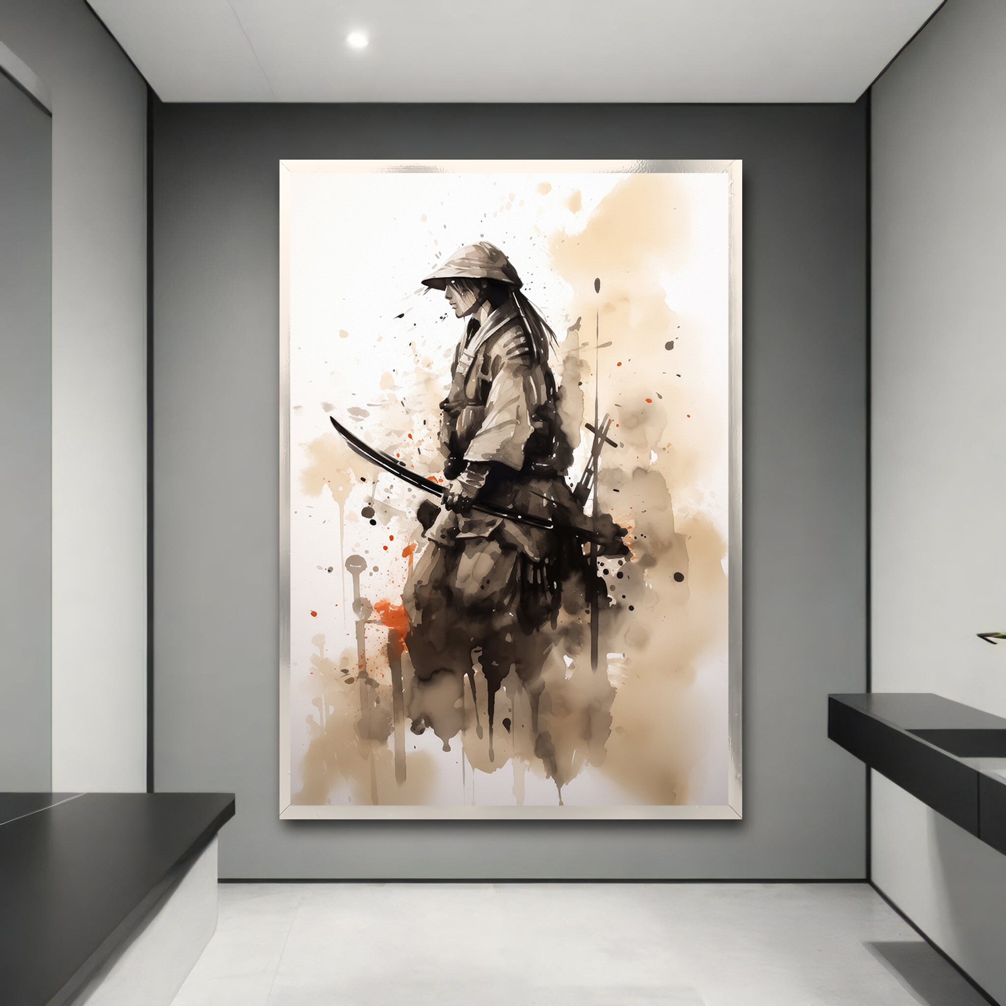 Samurai Warrior Canvas Painting Captivating Wall Art Gift for History ...