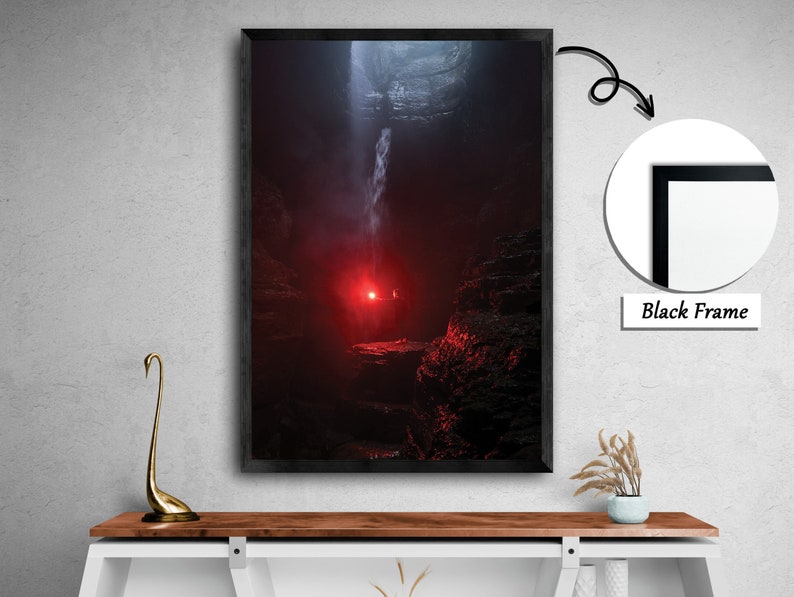 Light of Mystery the Mysterious Box Inside the Cave,red Light Art ...