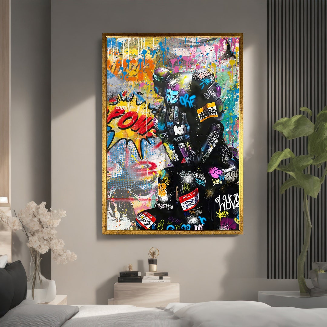 Street Art Bear KAWS Artwork,kaws Art, Sad Bear, Contemporary, Emotive ...
