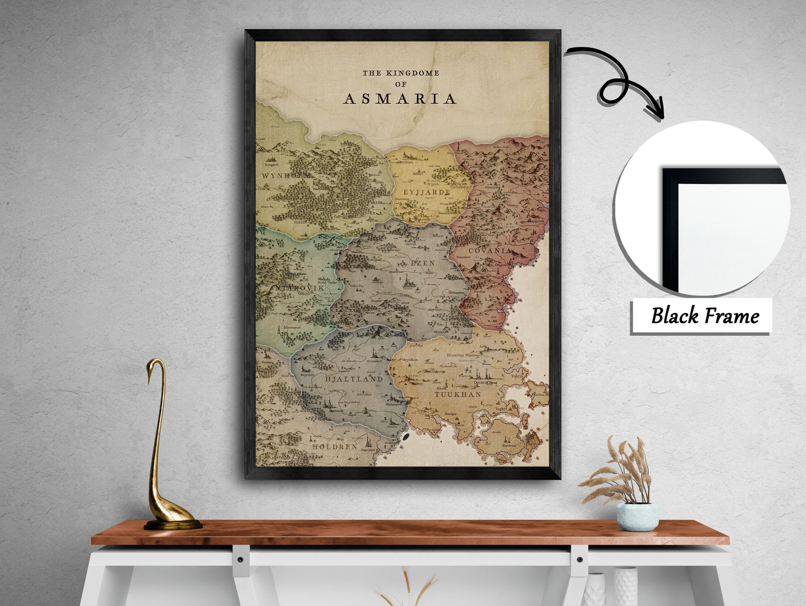 Map of the Kingdom of Asmariafantasy Map Artmagical Kingdom - Etsy