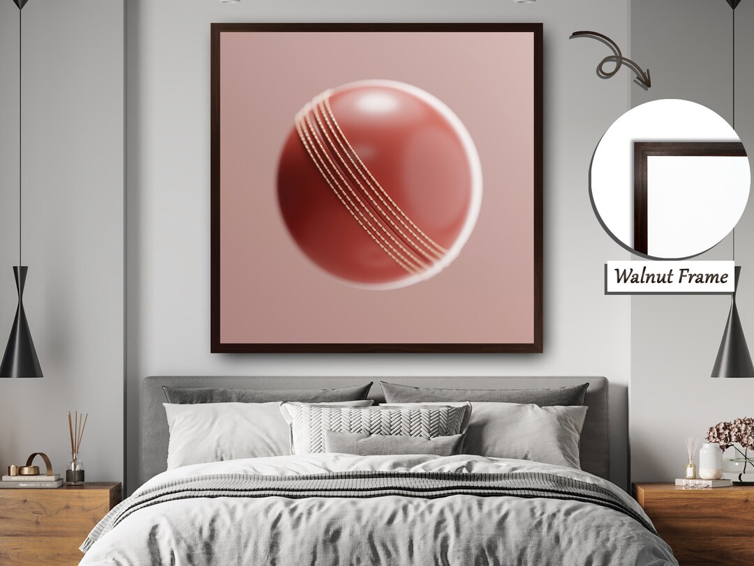 Red Cricket Ball Painting,cricket Art, Sports Enthusiasm, Oil on Canvas ...