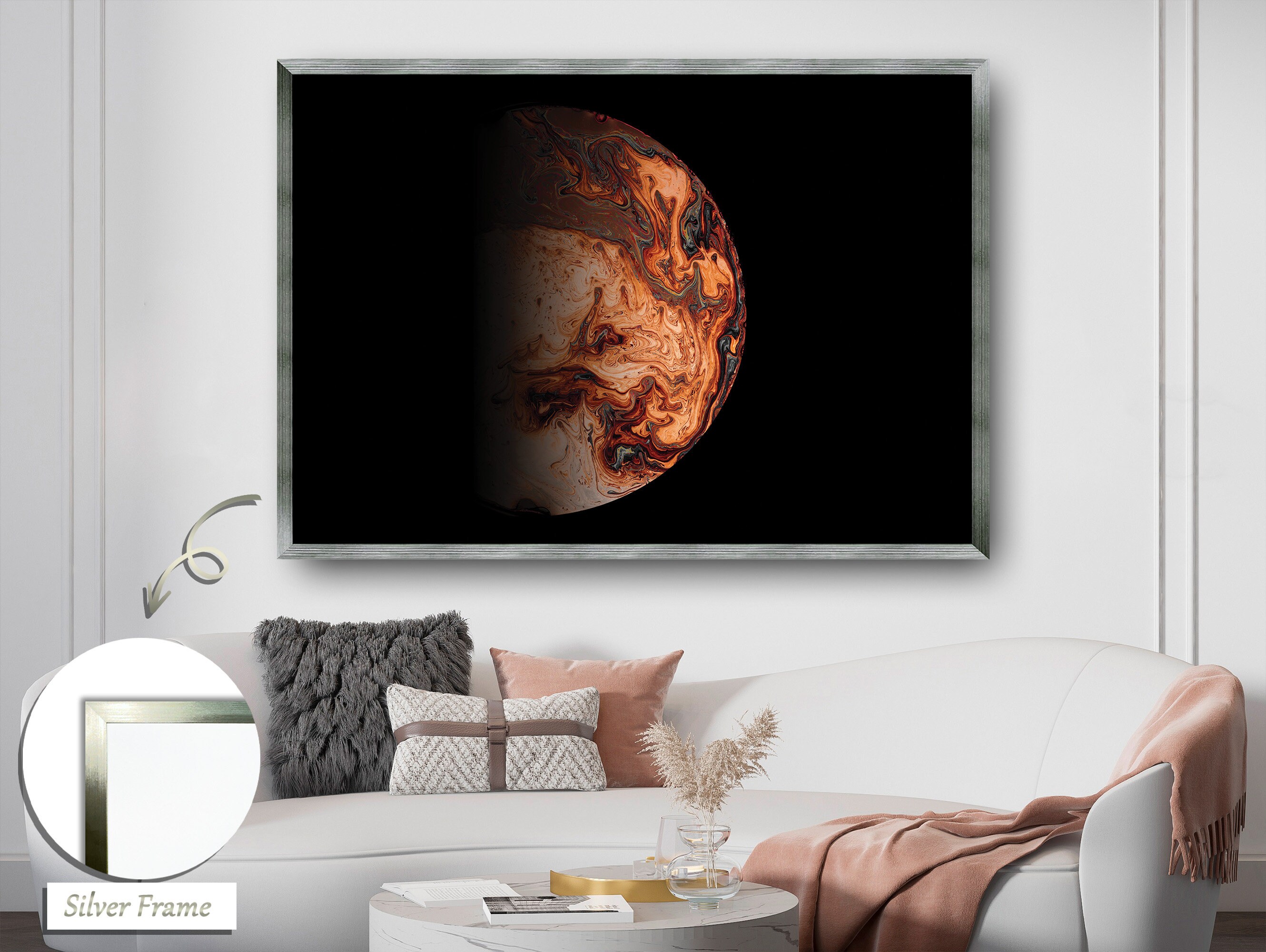 Half Planet Artwork,half Planet, Cosmic Art, Universe Wonder, Celestial ...