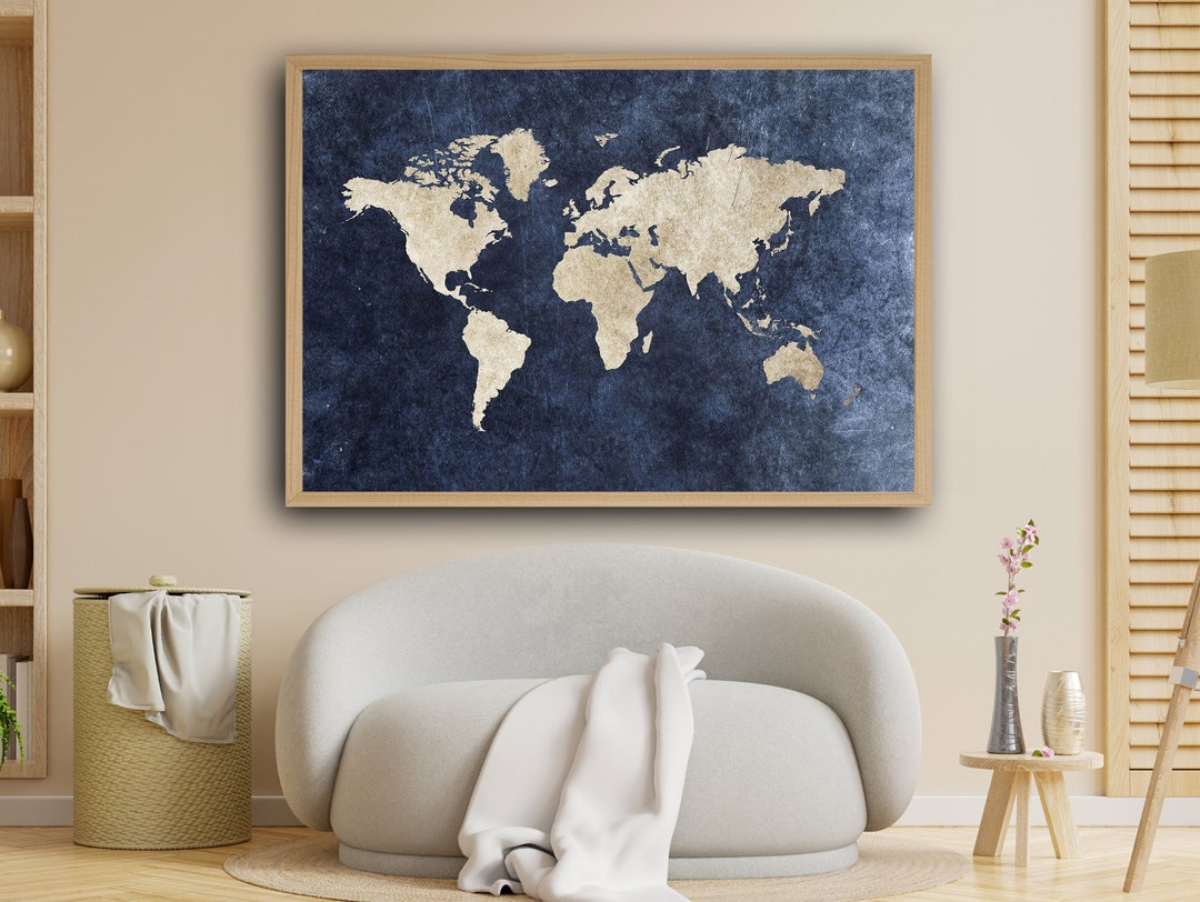 Vintage World Map Canvas Print,world Map, Antique Map, Travel Theme ...