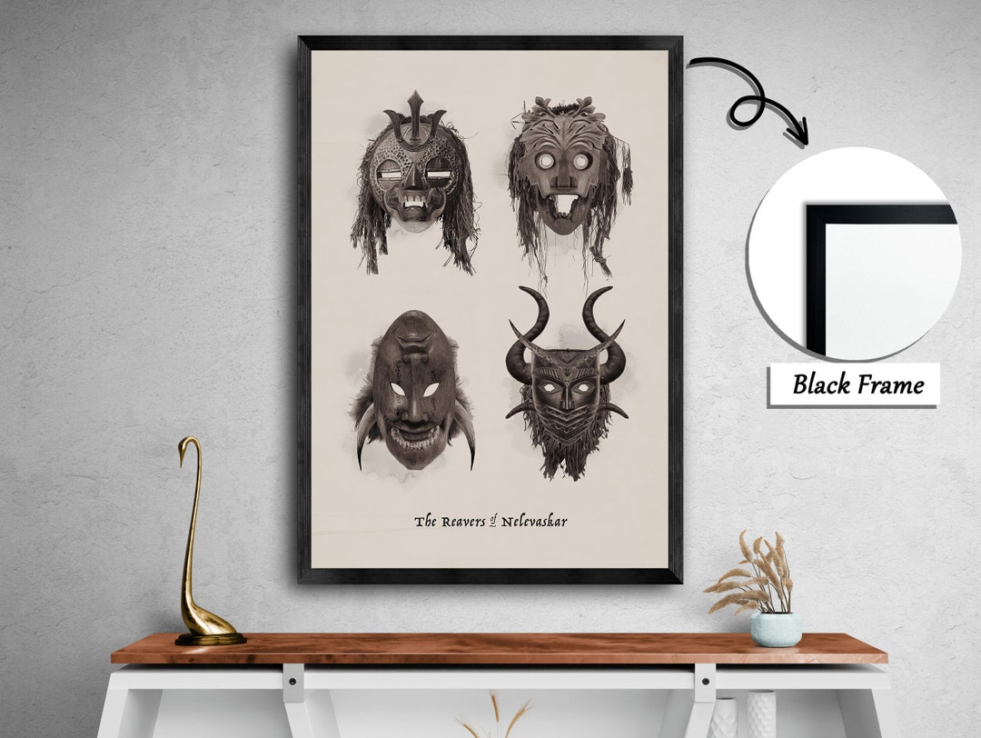 Masks Portrait,mask Art,masked Faces Illustrations,mystical Mask Decor ...