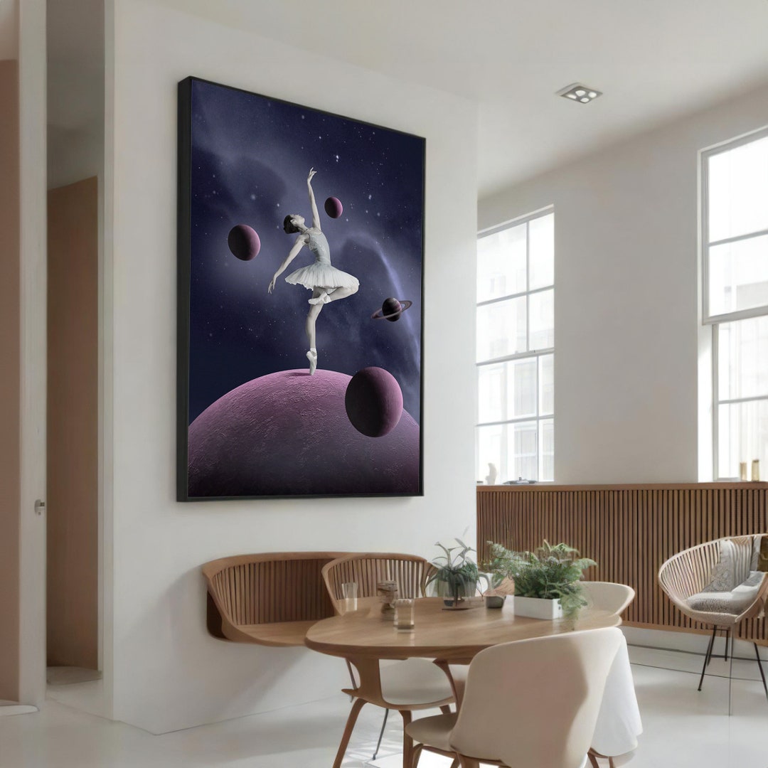 Ballet Dancer in Space - Surreal Canvas Art for Unique and Modern Home ...