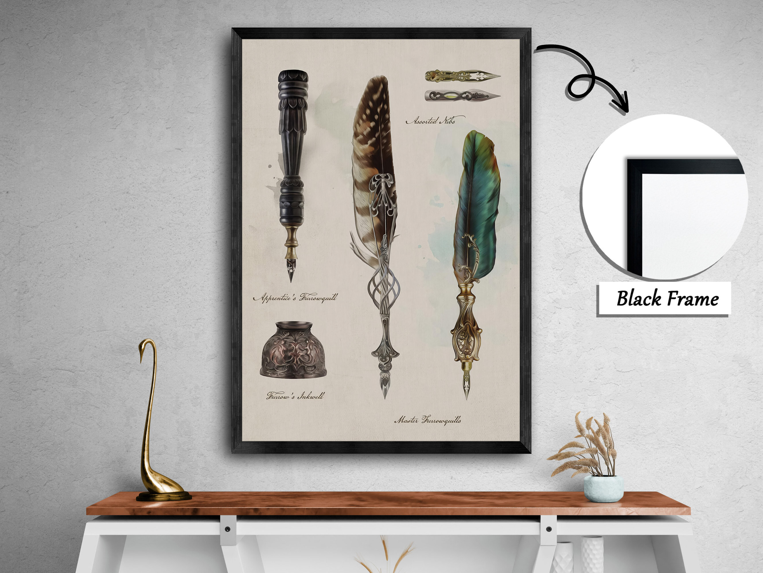 Feather Quills and Their Meanings,quill Art,feather Pen Illustrations ...