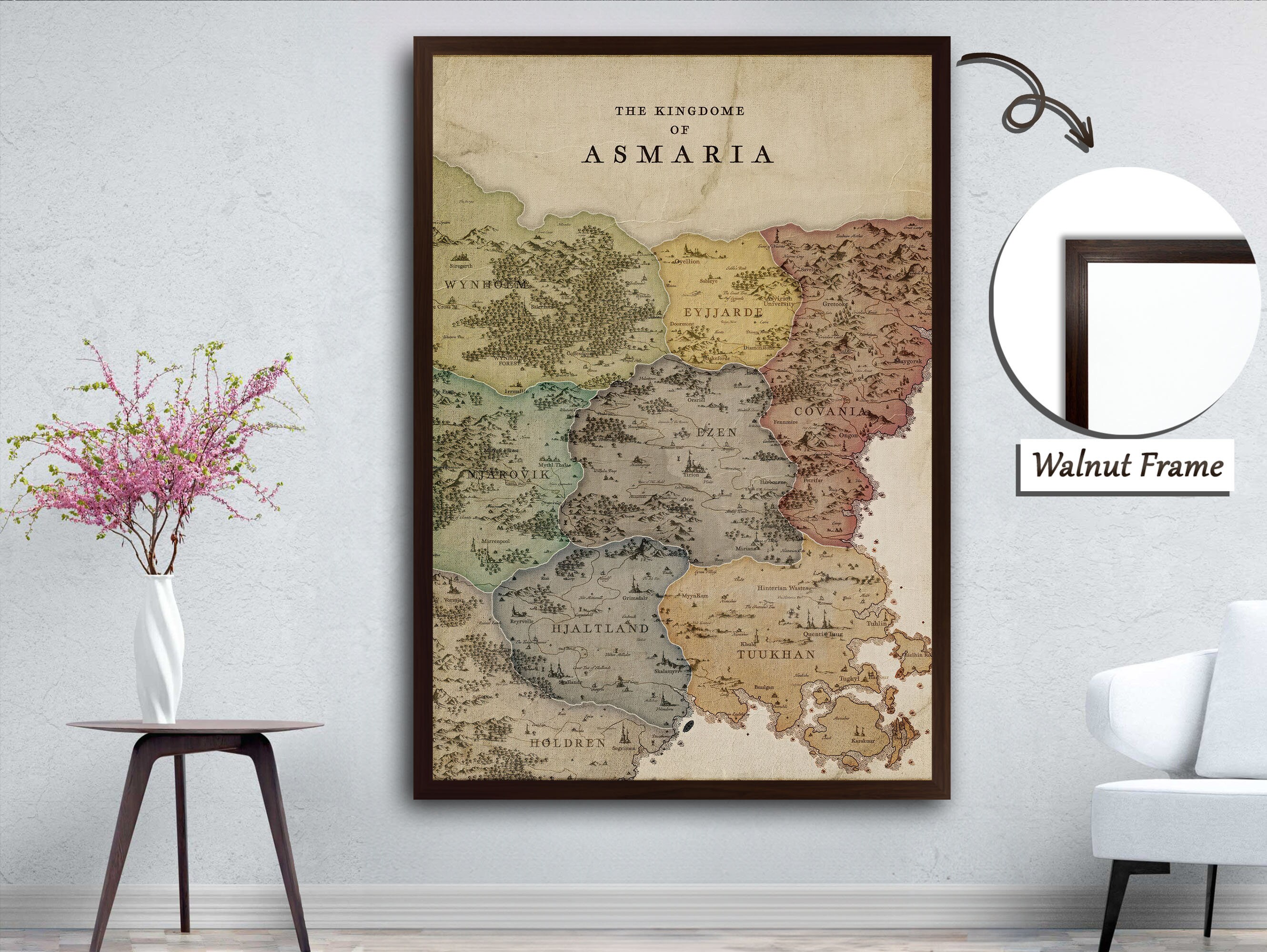 Map of the Kingdom of Asmariafantasy Map Artmagical Kingdom - Etsy