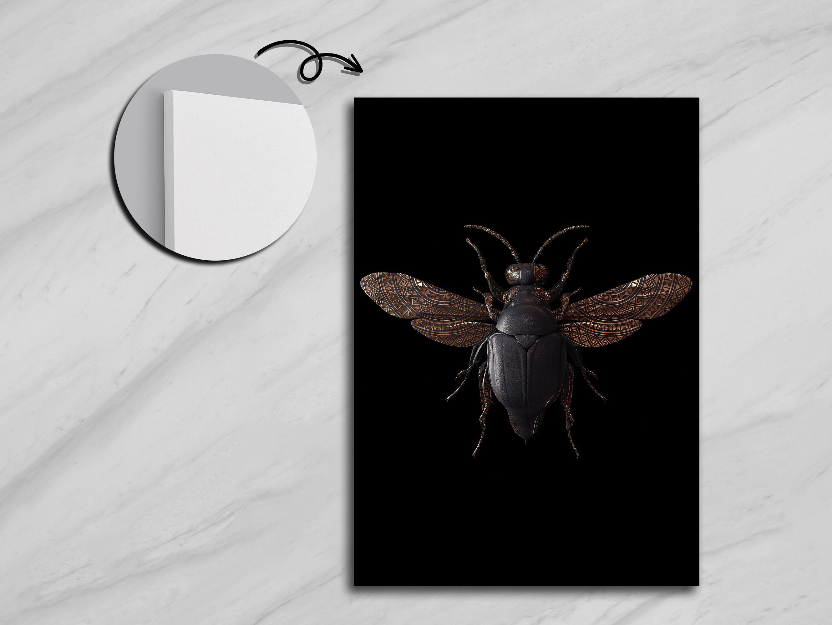 Flying Grace,winged Insect Art, Detailed Bug Painting, Insect Wing ...