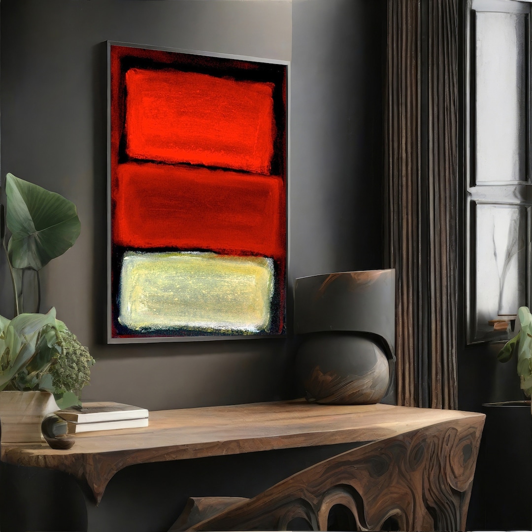 Mark Rothko Abstract Art Canvas Painting - Bold Red and Yellow Wall ...