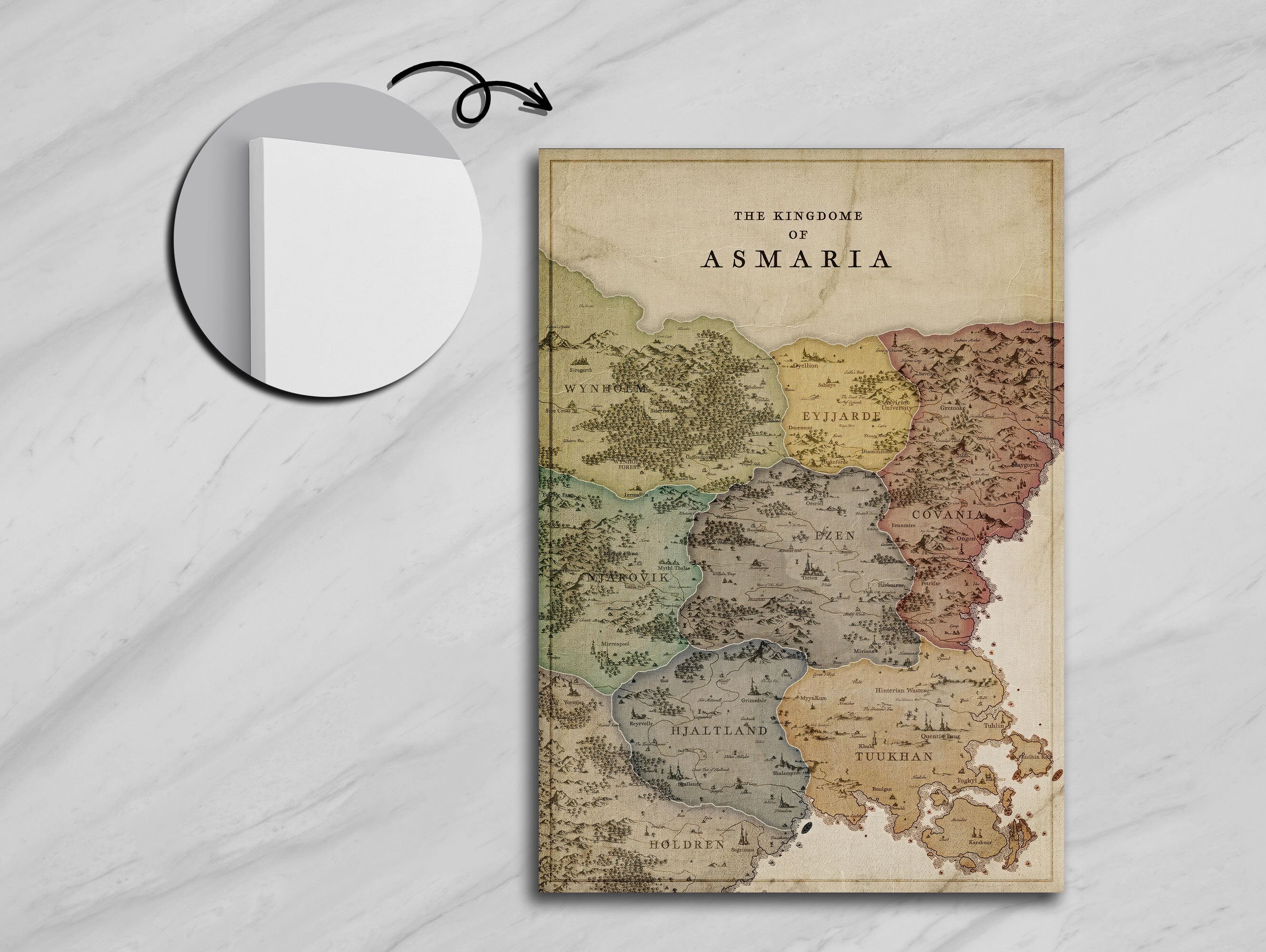 Map of the Kingdom of Asmariafantasy Map Artmagical Kingdom - Etsy