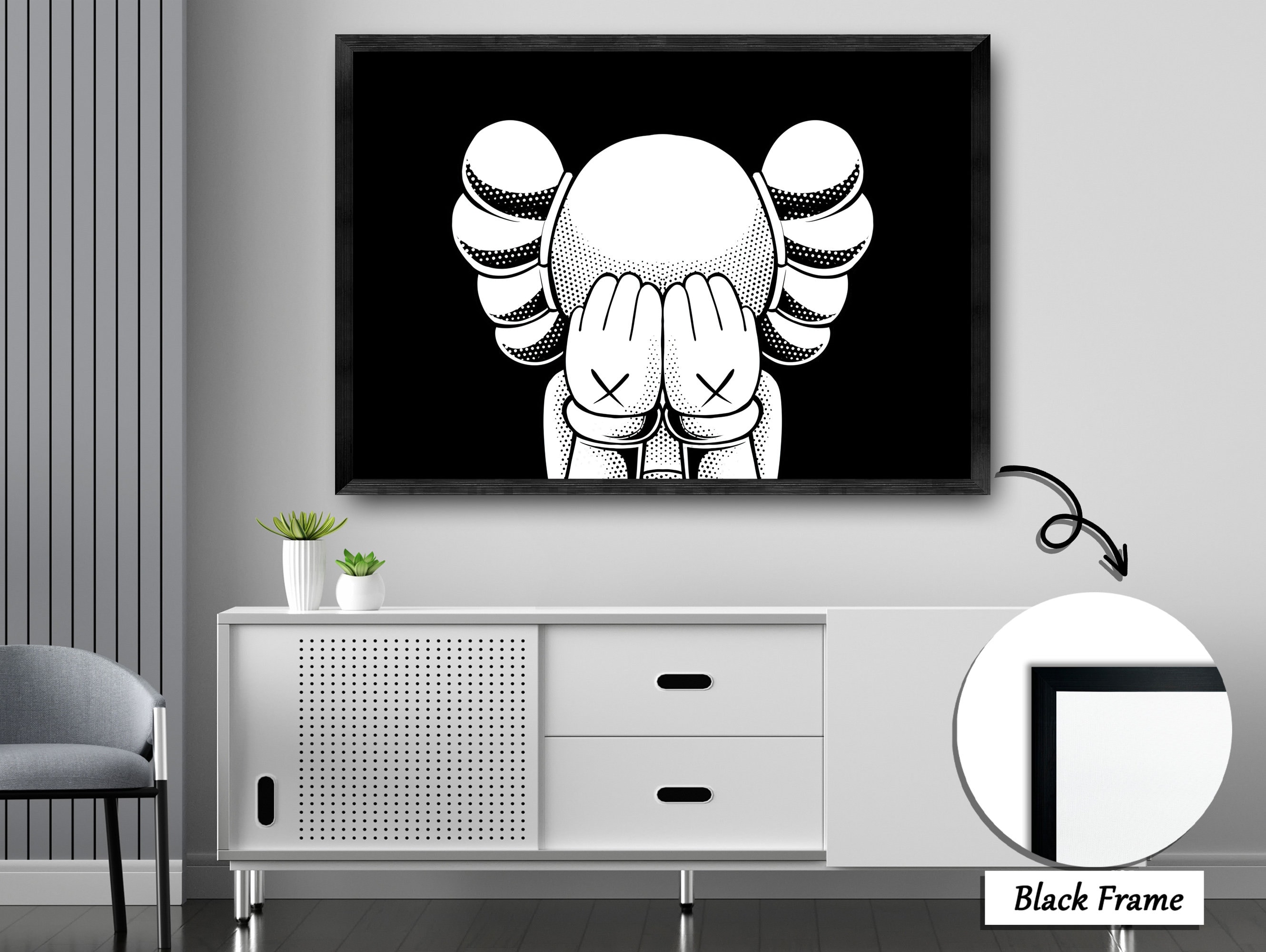 Sad Bear KAWS Artworkkaws Art Sad Bear Contemporary Art - Etsy