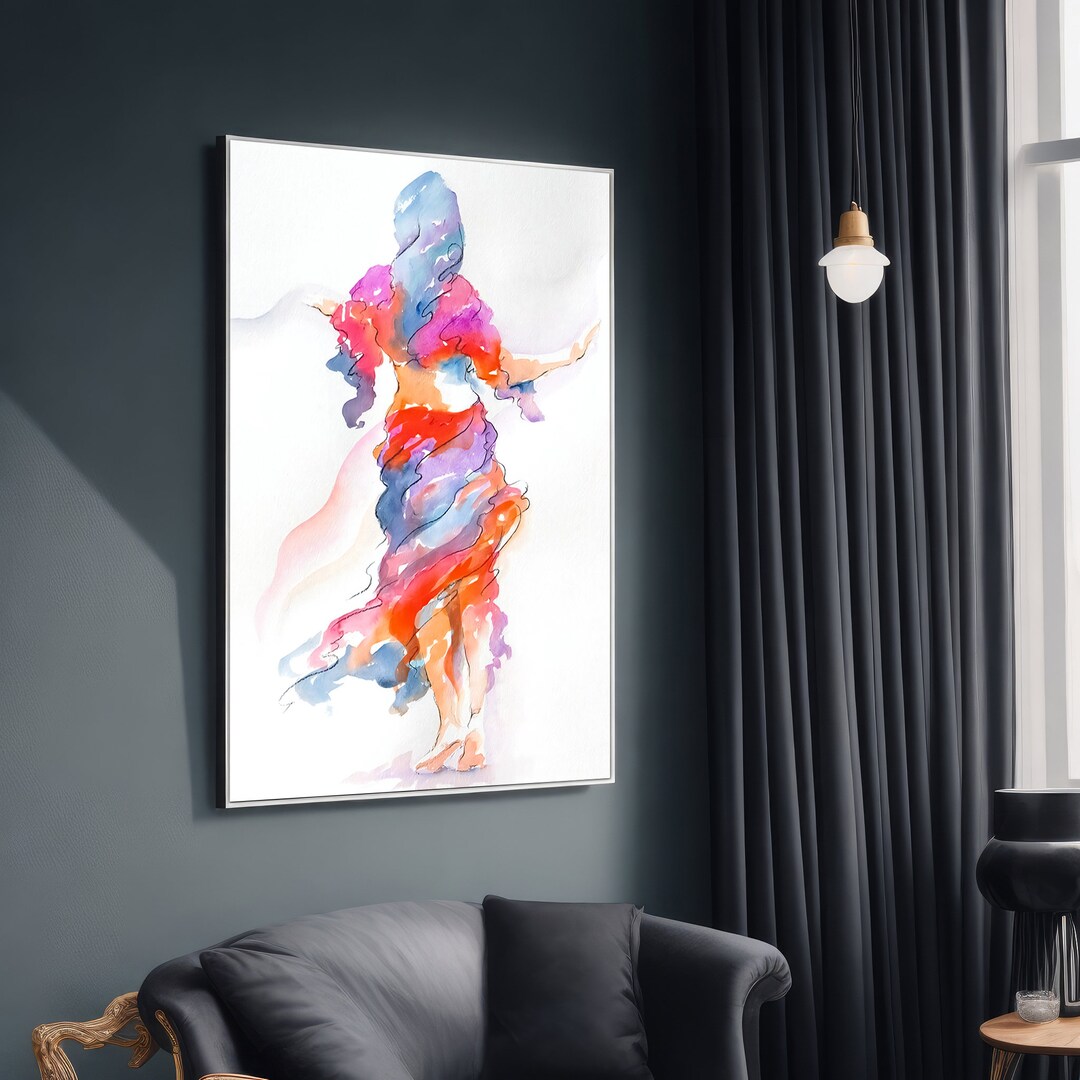 Colorful Abstract Dance Painting on Canvas - Vibrant Wall Art, Unique ...
