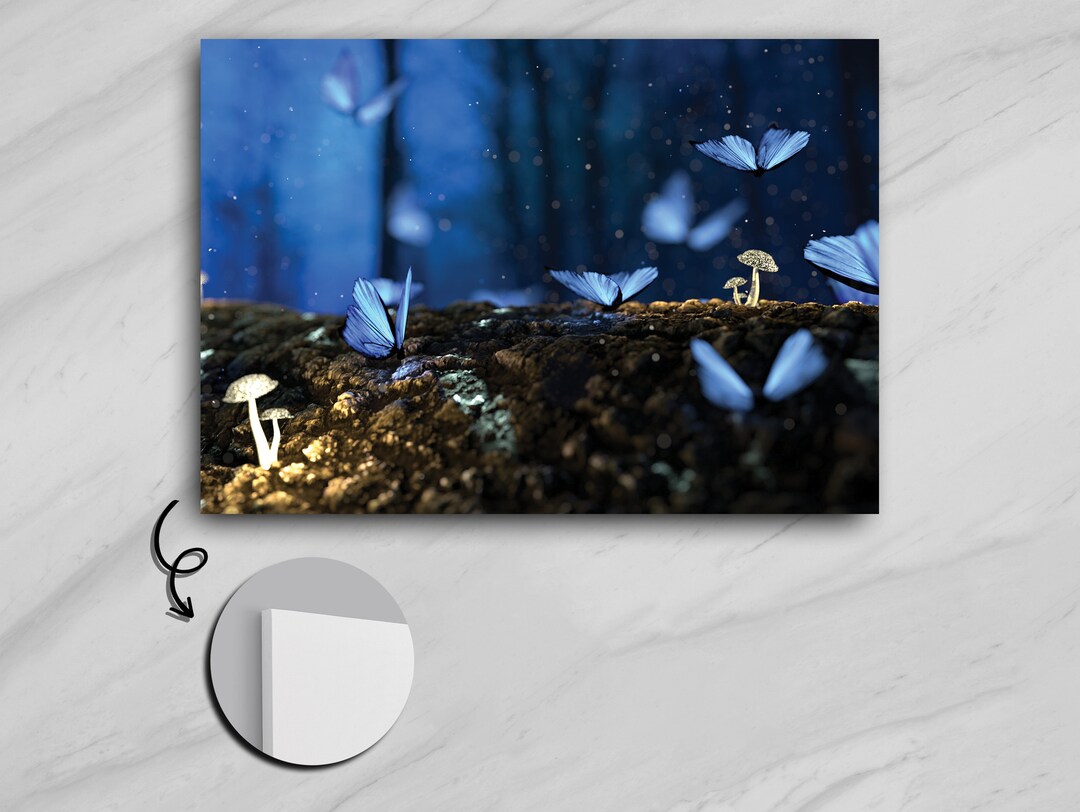 Luminous Night in the Forest - Firefly Butterflies Art,luminous Night ...
