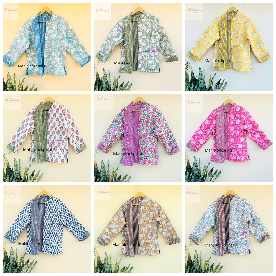 Bohemian Style Jacket Indian Handmade Vintage Jacket Block Print ...