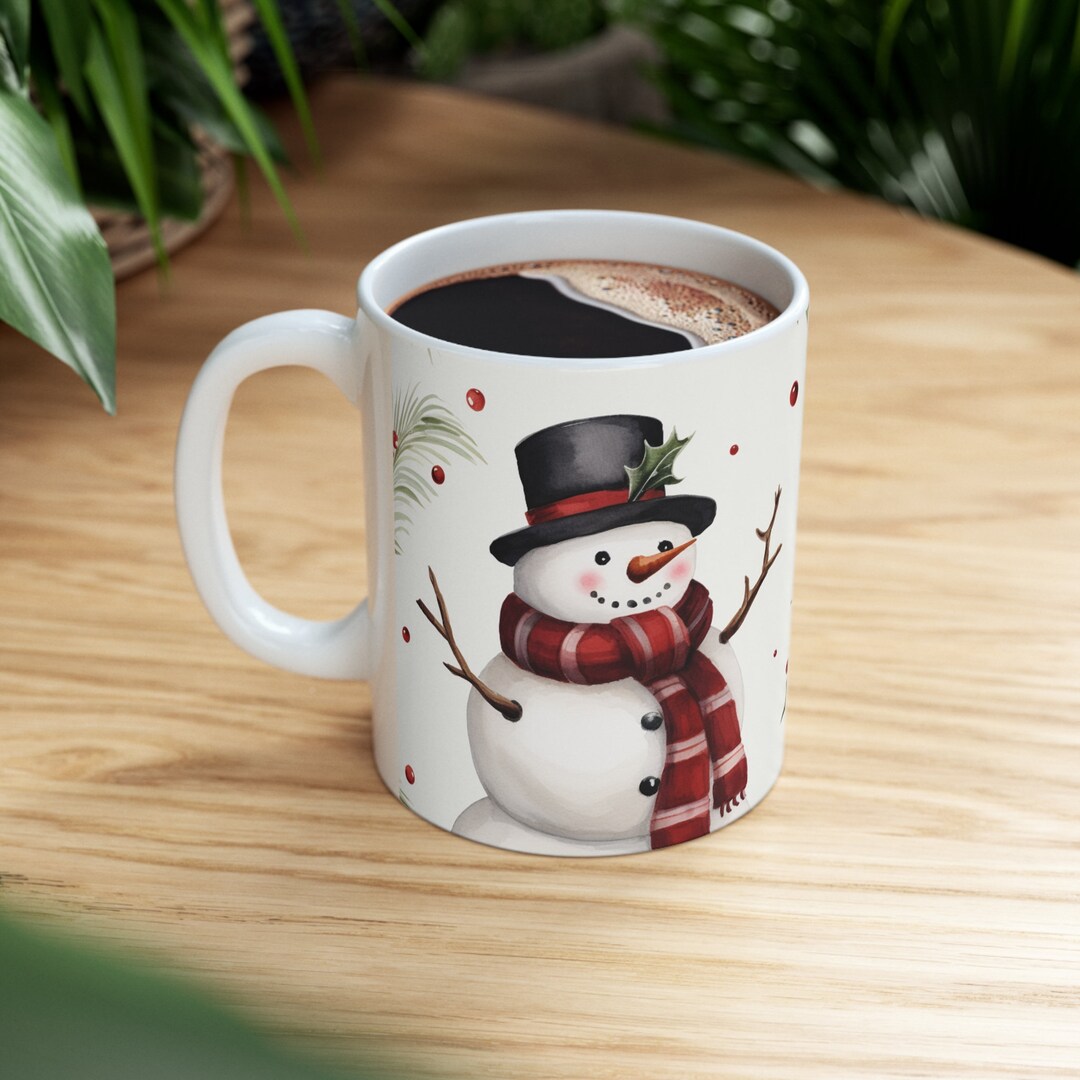 Snowman Mug, Christmas Mug, Snowman Coffee Mug, Christmas Coffee Mug ...