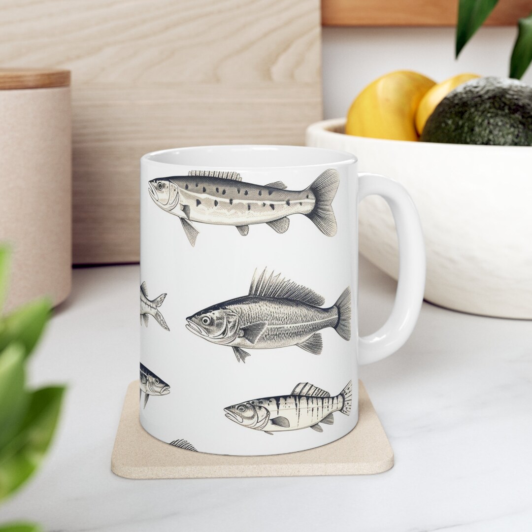 Fish Mug Fishing Gifts for Men Unique Fishing Gift Dad Mug Coffee Cup ...