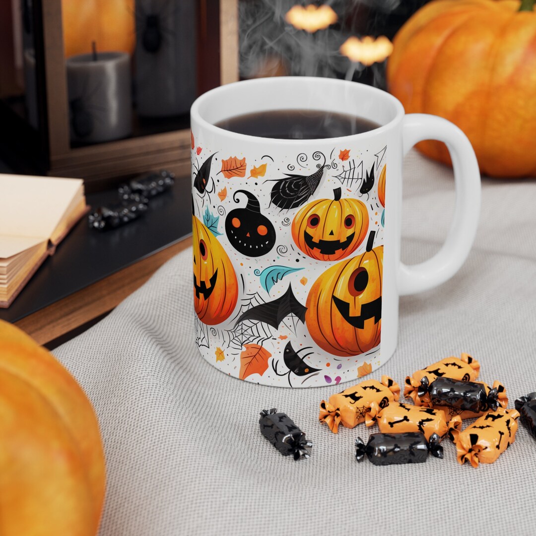 Halloween Pumpkins Mug, Fall Coffee Mug, Fall Decor, Pumpkin Spice ...