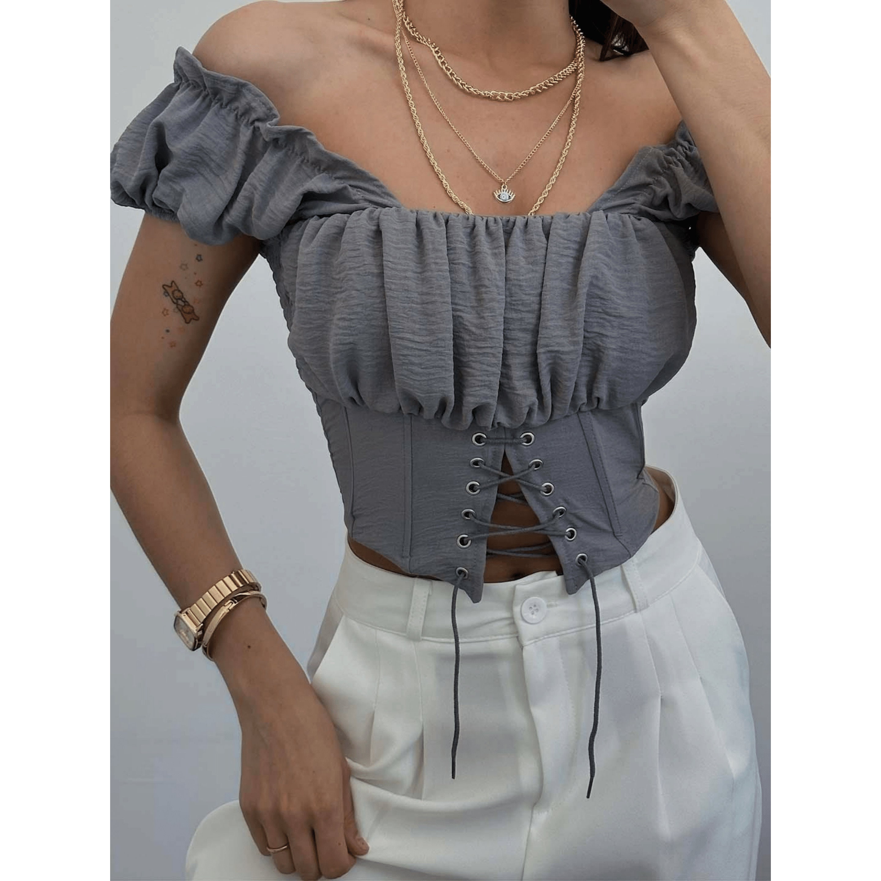 Blue Vintage Elizabeth Corset, Red Corset Vintage Top, Red Vintage Crop ...