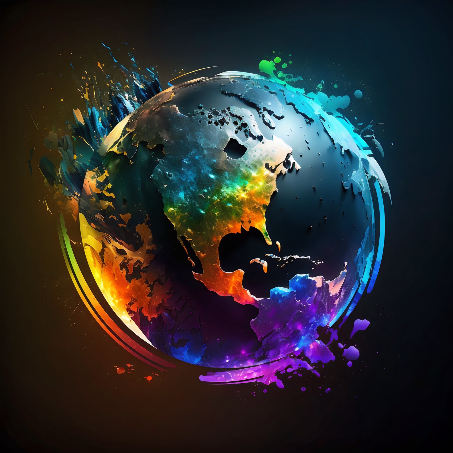 Logo Badge Token Emblem Magic Gleaming Planet Earth Element Structure ...