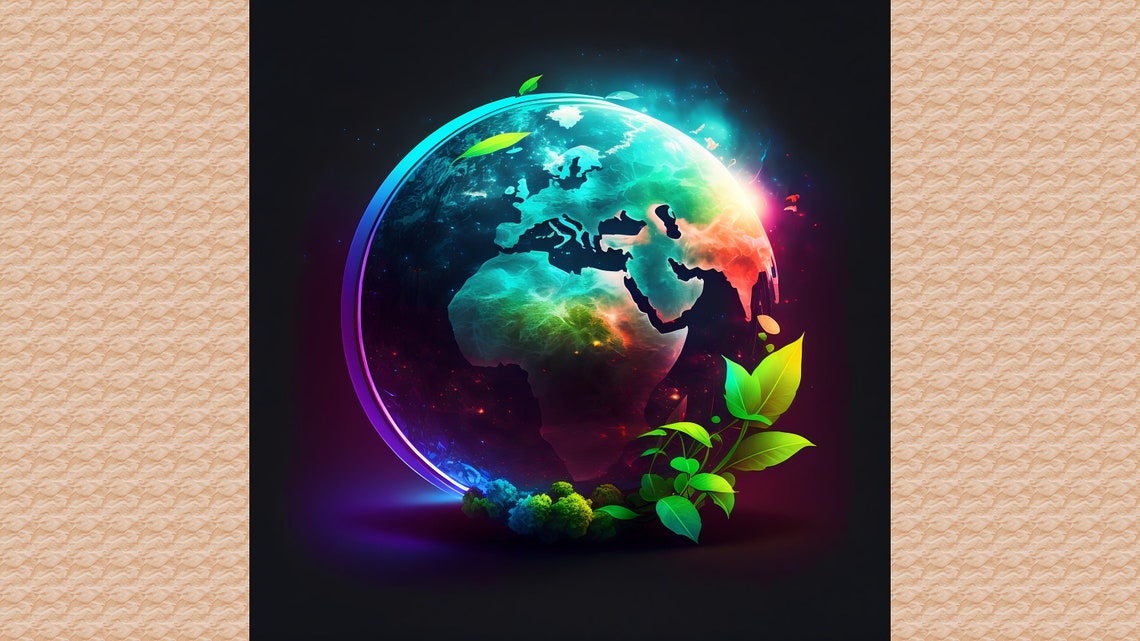 Logo Badge Token Emblem Magic Gleaming Planet Earth Element Structure ...