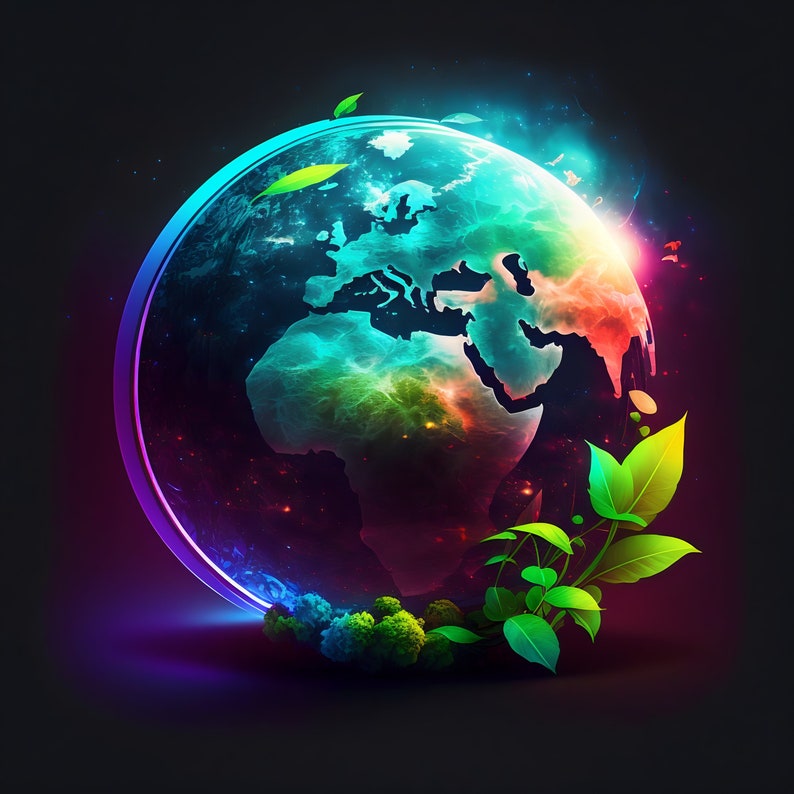 Logo Badge Token Emblem Magic Gleaming Planet Earth Element Structure ...