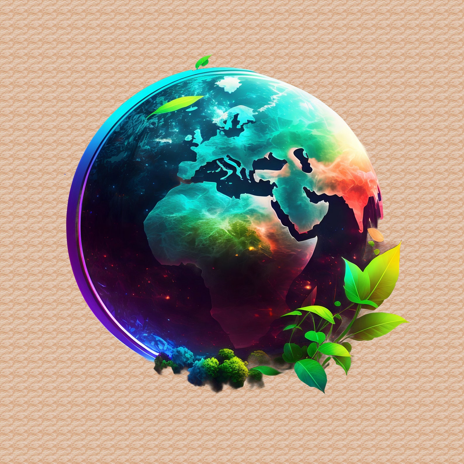 Logo Badge Token Emblem Magic Gleaming Planet Earth Element Structure ...