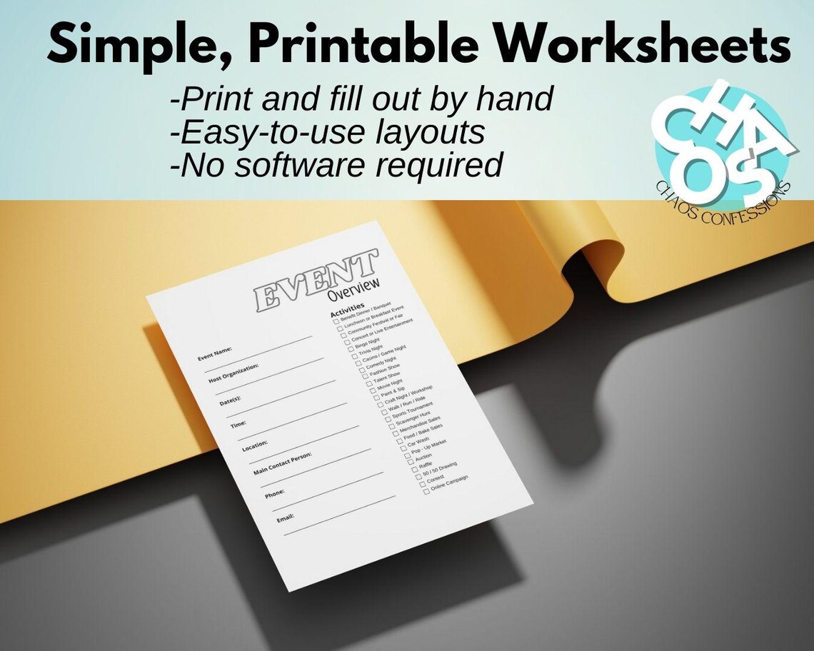 Event Planning Starter Kit Printable PDF | Organizer Worksheets for ...